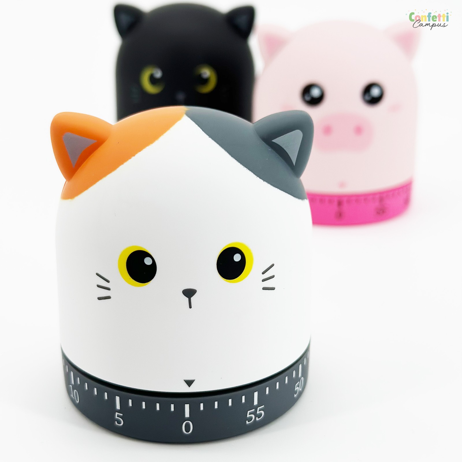 i-Total Pomodoro Timer White & Brown Cat - Confetti Campus