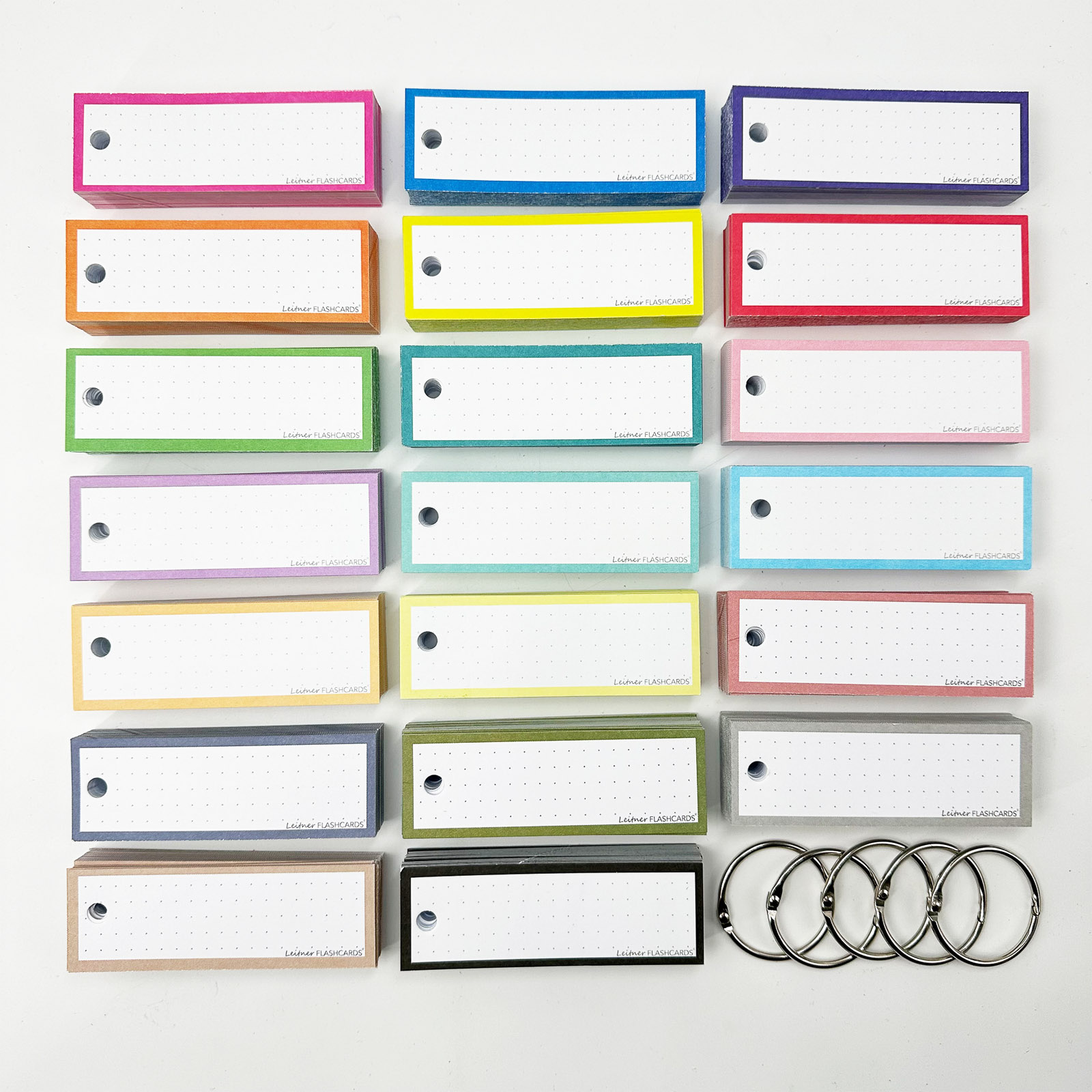 Leitner Flashcards Half Dotted Zwart - Confetti Campus