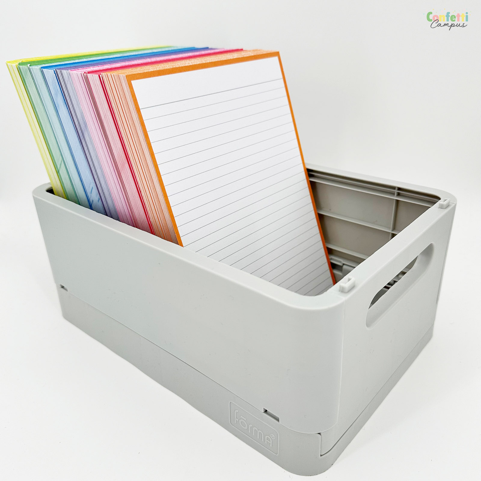 Leitner Flashcards A5 Staand Gelinieerd Geel