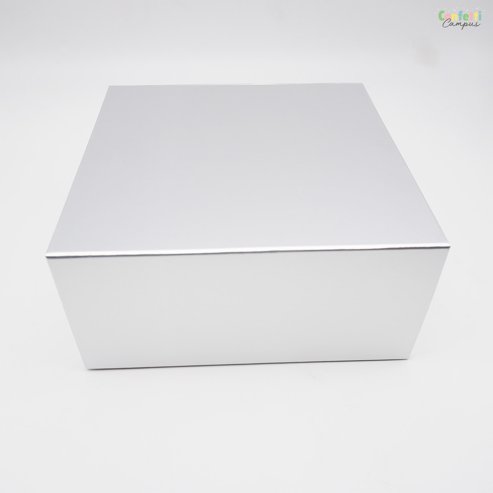 Luxe Cadeaubox Vierkant 23 x 23 x 11 cm Zilver - Lege giftbox
