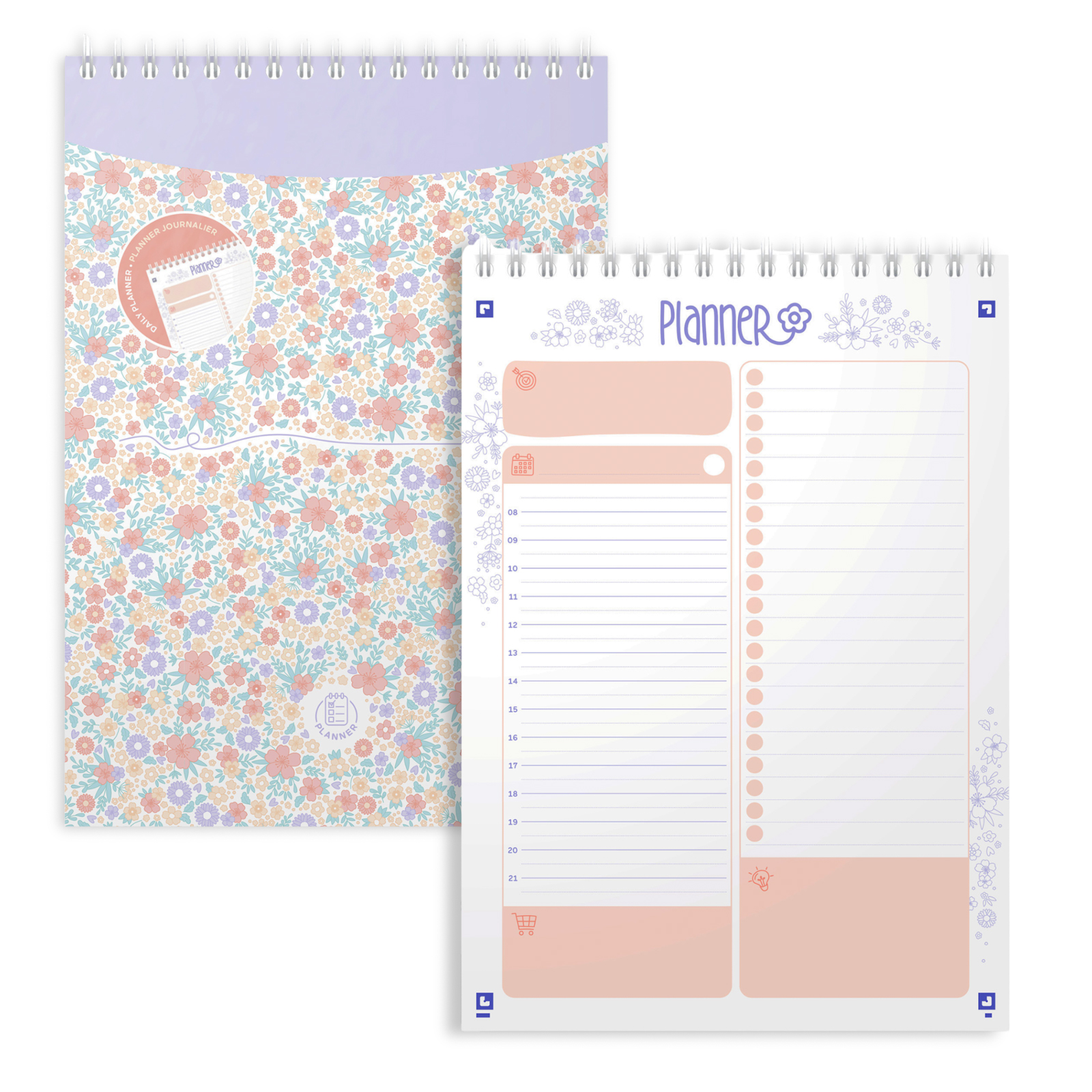 Oxford Daily Planner A5 Floral Lila - Confetti Campus