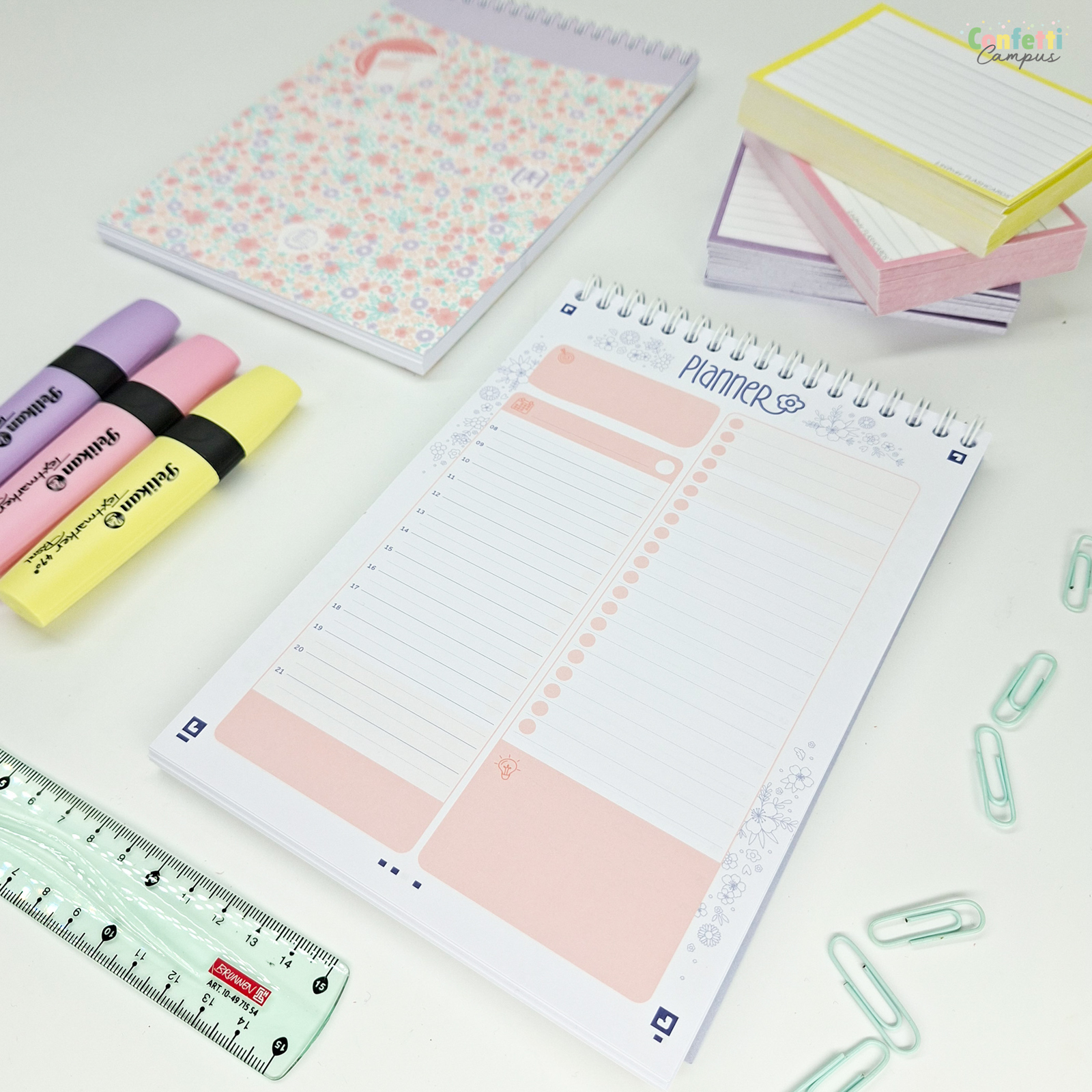 Oxford Daily Planner A5 Floral Lila - Confetti Campus