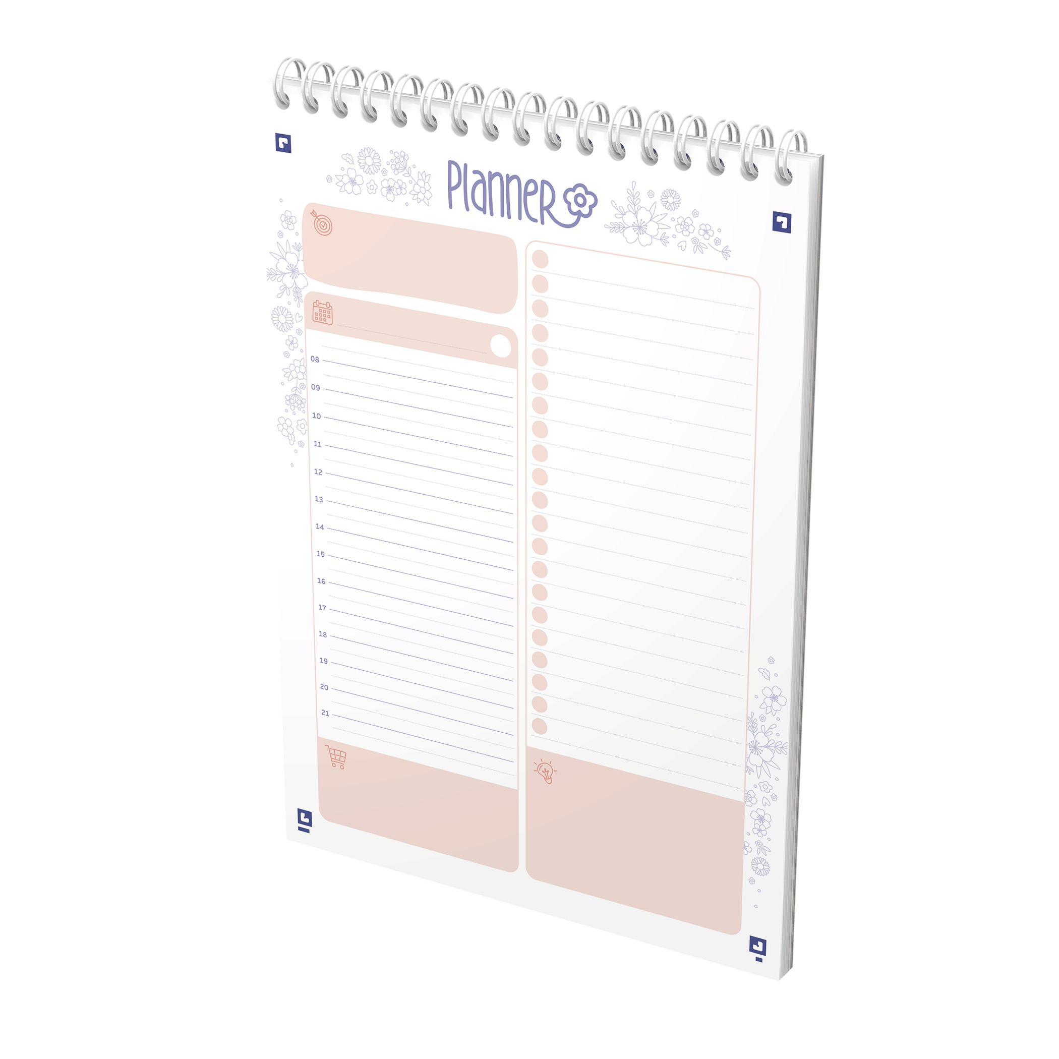 Oxford Daily Planner A5 Floral Lila - Confetti Campus