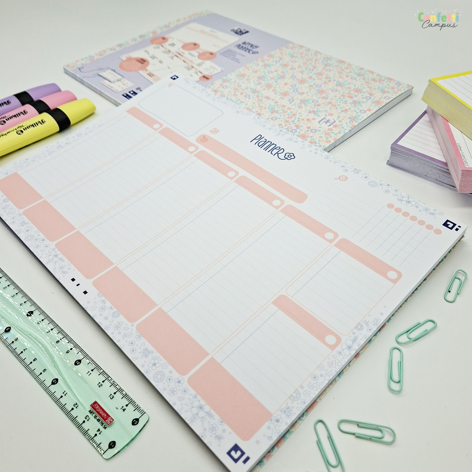 Oxford Weekly Planner A4 Floral Lila - Confetti Campus