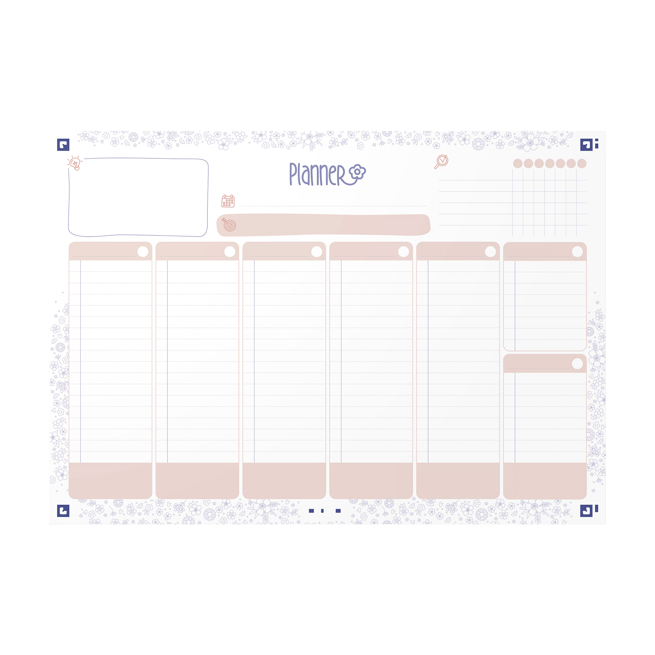 Oxford Weekly Planner A4 Floral Lila - Confetti Campus